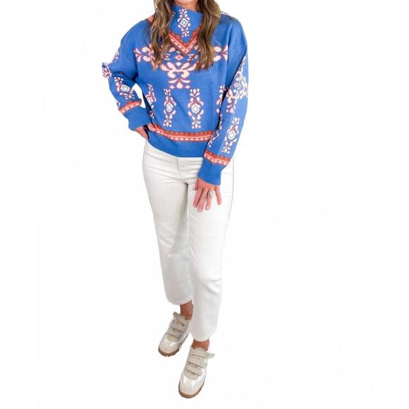 THML | Sweaters | New Thml Naples Long Sleeve Sweater In Ocean Blue ...